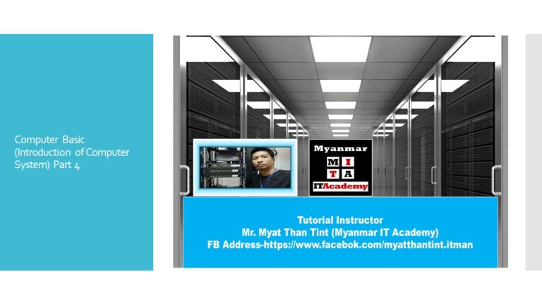 Computer Basic Tutorials – Myanmar IT Academy